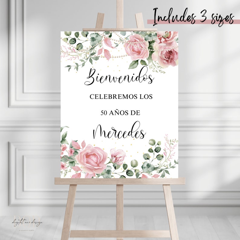 Spanish Birthday Welcome Sign, Printable Welcome Poster for Party Decor ...