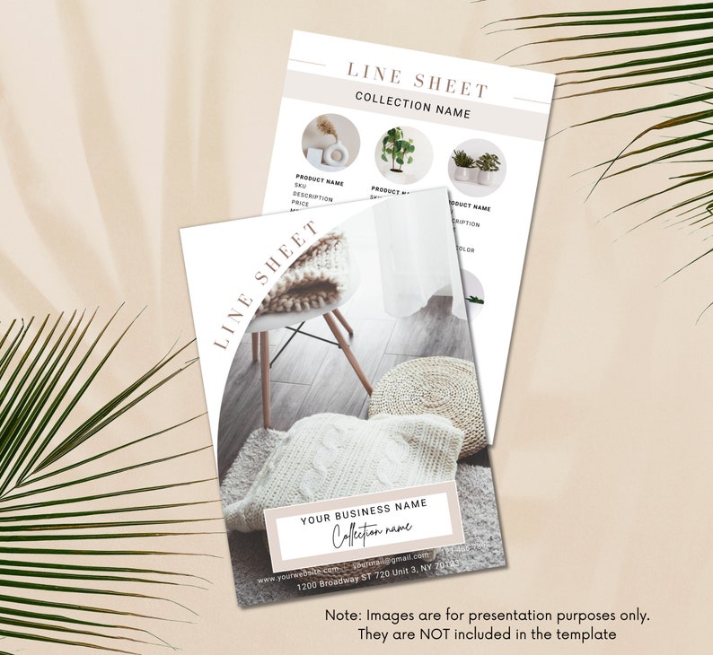 Line Sheet for Wholesale, Product Sales Sheet, Wholesale Template ...