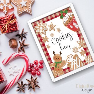 Cookies Bar Sign, Christmas Printable Sign, INSTANT DOWNLOAD, Farmhouse ...