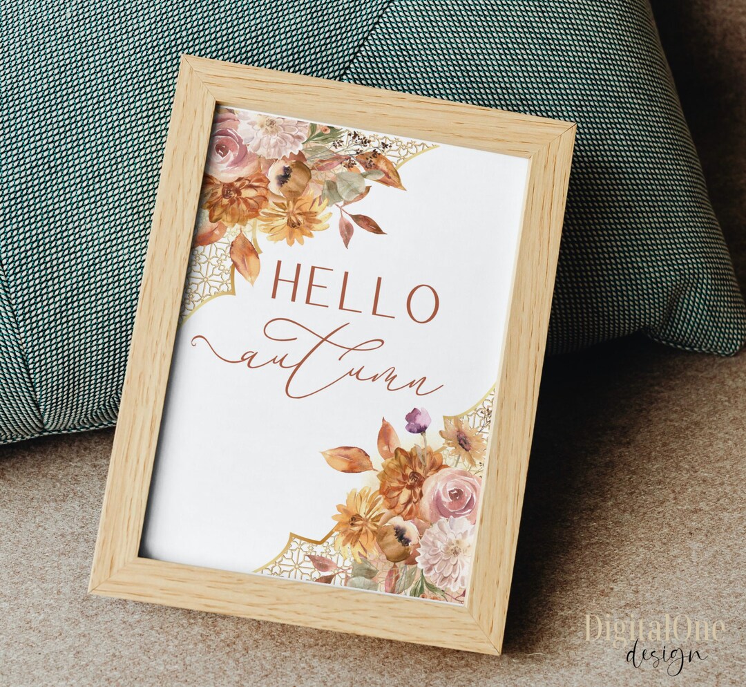 Hello Autumn Sign Printable, Instant Download, Autumn-themed Parties ...