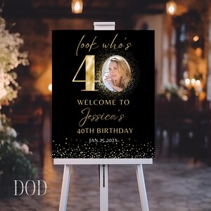 40th Birthday Welcome Sign, Look Who's 40 Birthday Welcome Sign, Photo ...