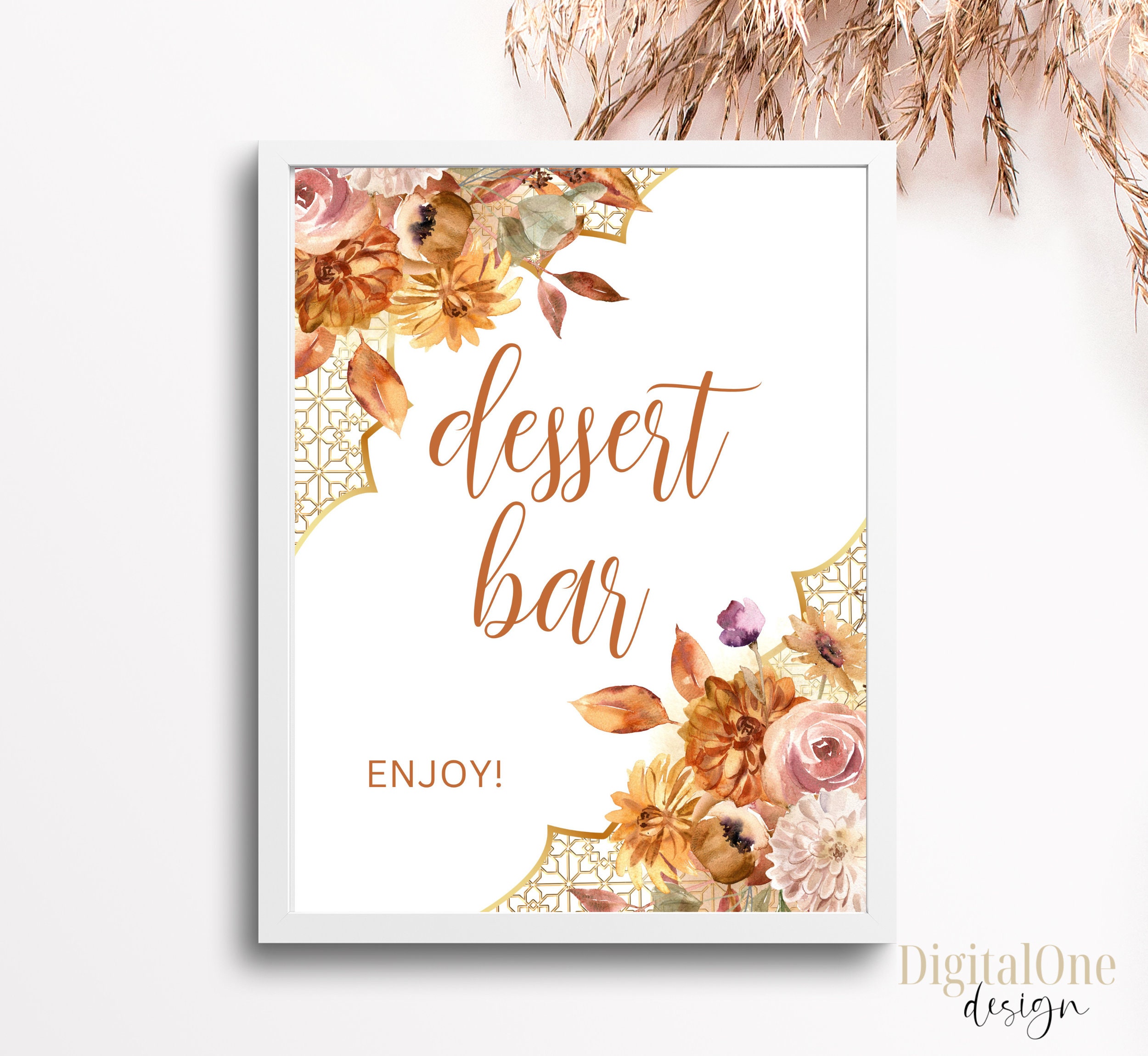 Boho Floral Dessert Bar Sign Printable Decoration Sign Sweet - Etsy