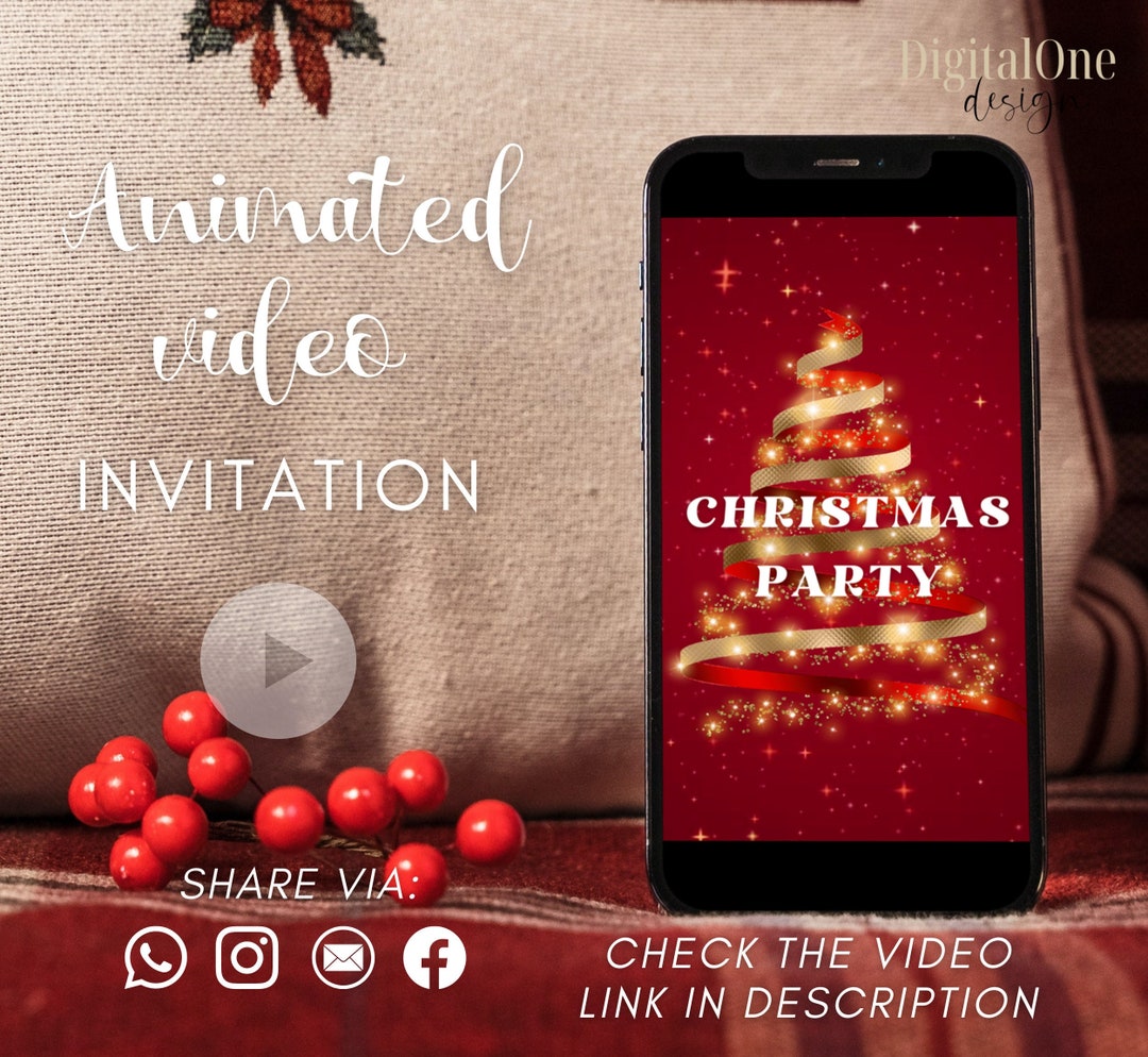 Christmas Party Animated Video Invitation, Annual Holiday Party Evite ...