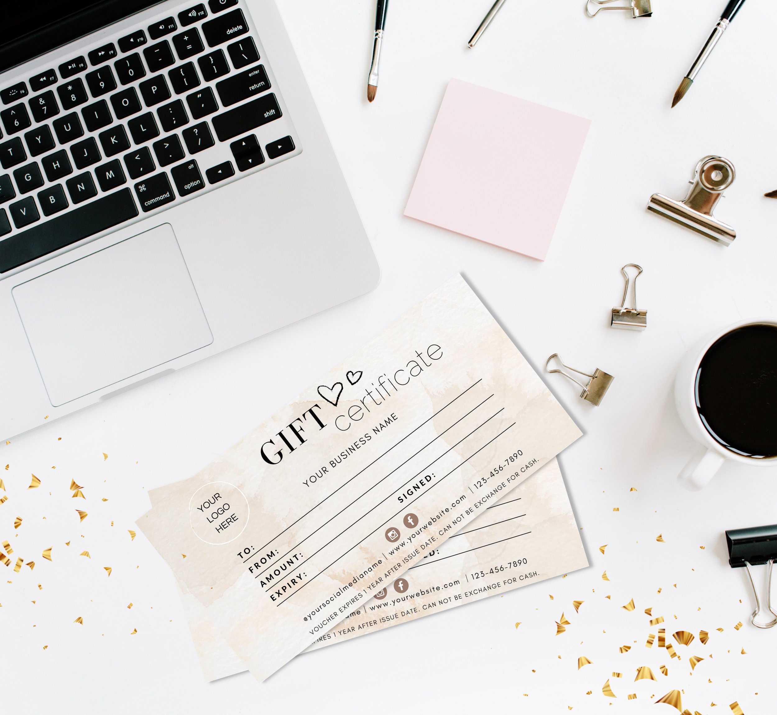 Gift Certificate Template Printable and Edit Gift Card - Etsy