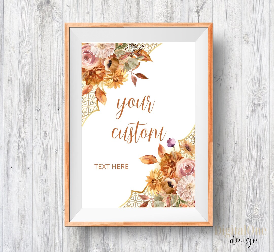 Custom Fall Sign Printable, Personalized Autumn Wall Artwork, Seasonal ...
