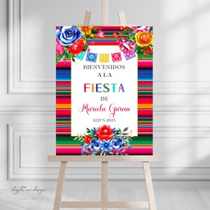Editable Mexican Fiesta Birthday Welcome Sign, Spanish Fiesta Welcome ...