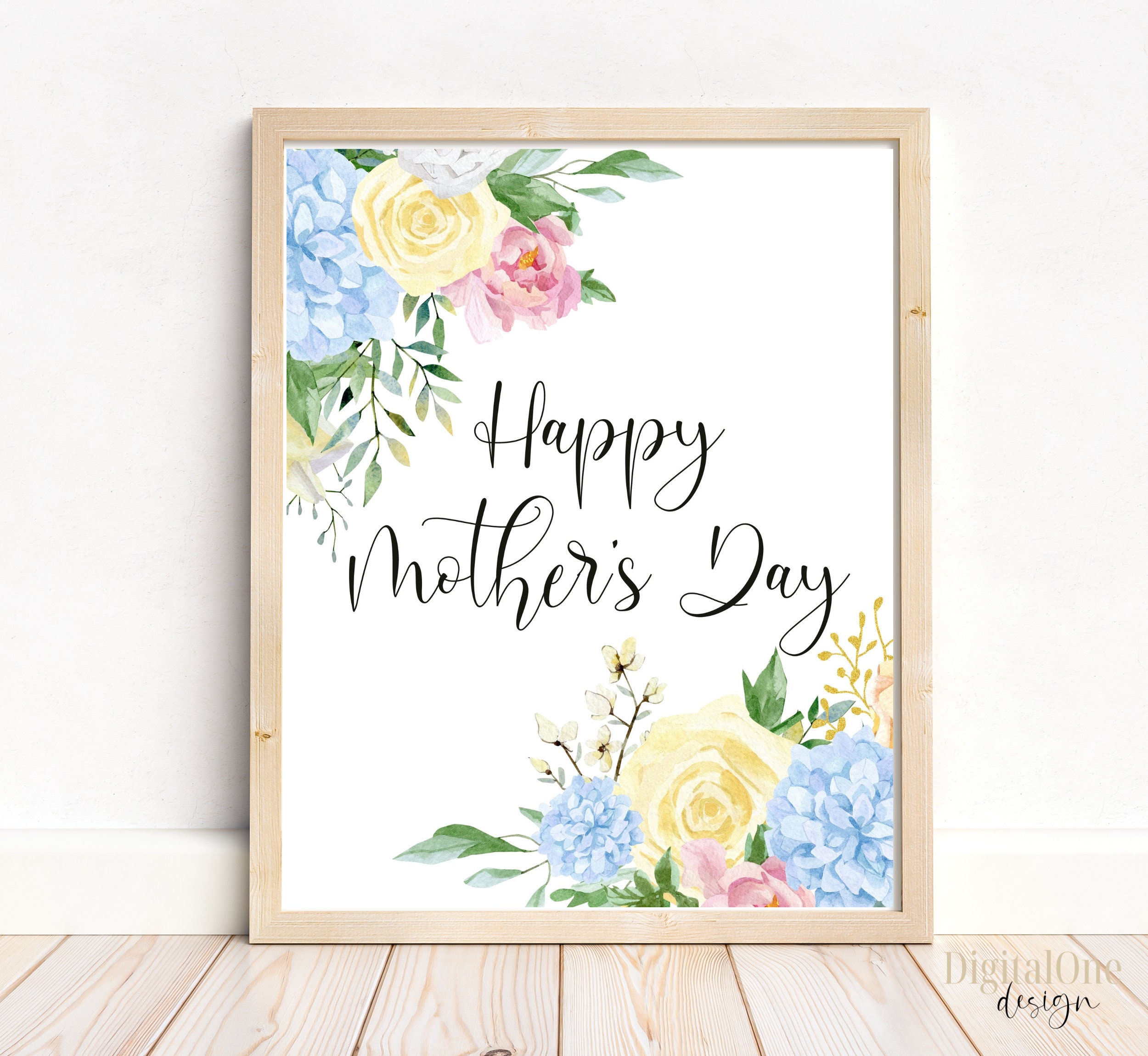Happy Mother's Day Sign, INSTANT DOWNLOAD, Printable Mother's Day Sign ...