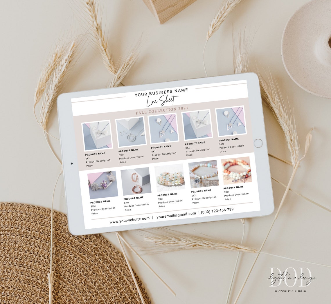 Modern Line Sheet Template, Retail Product Sheet, Price List Template ...