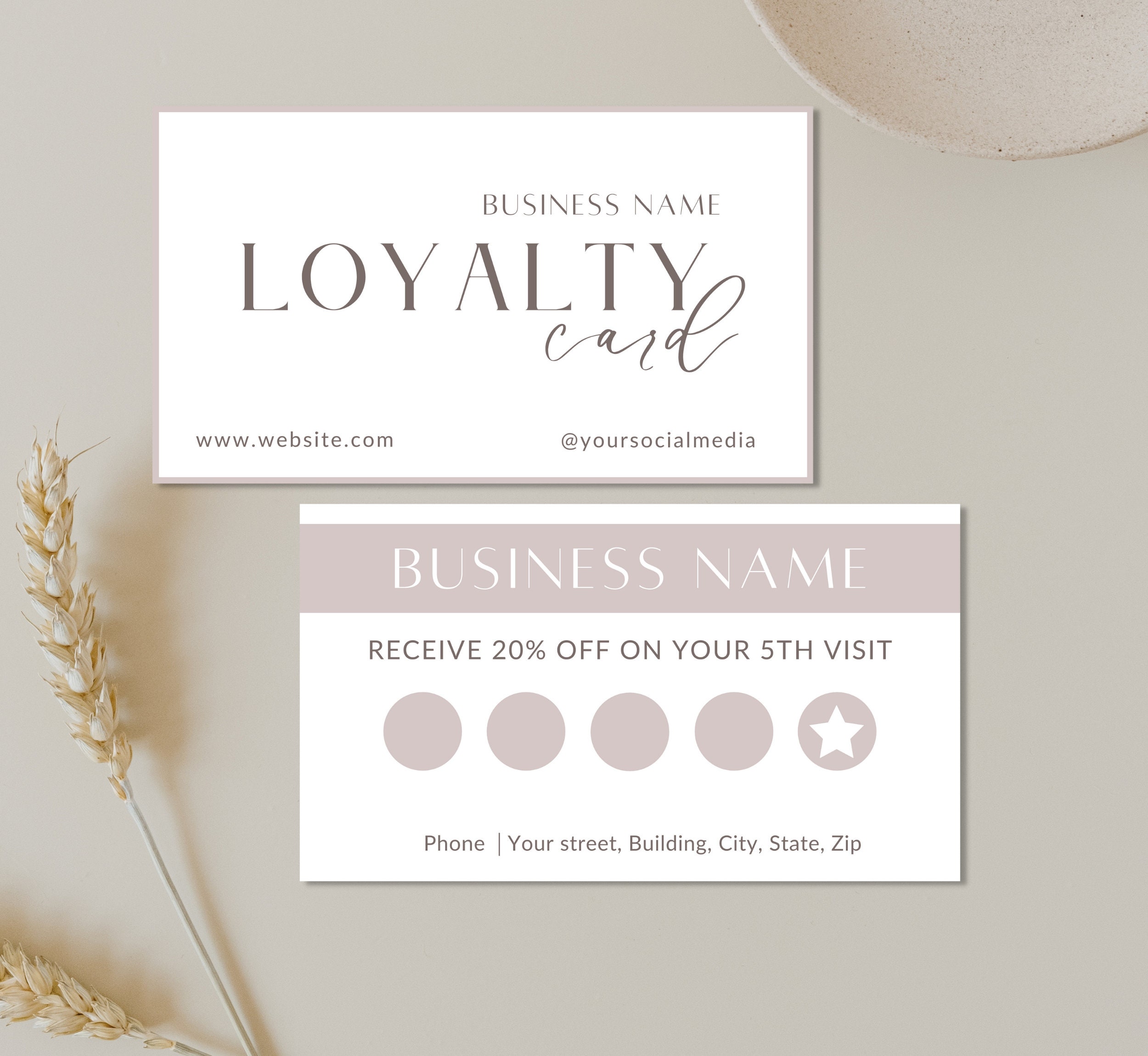 Customer Loyalty Card Reward Card Template Editable Loyalty - Etsy