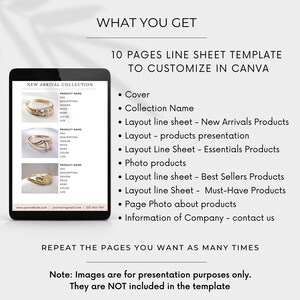 Wholesale Line Sheet, Catalog Template, Line Sheet for Products, Modern ...