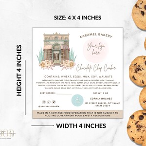 Cottage Law Labels Bakery Template, Little Shop Bakery, Editable ...