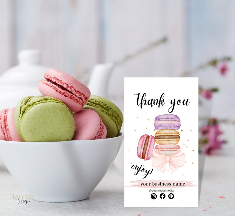 Macarons Thank You Labels, Thank You Favor Tags, Printed Labels ...