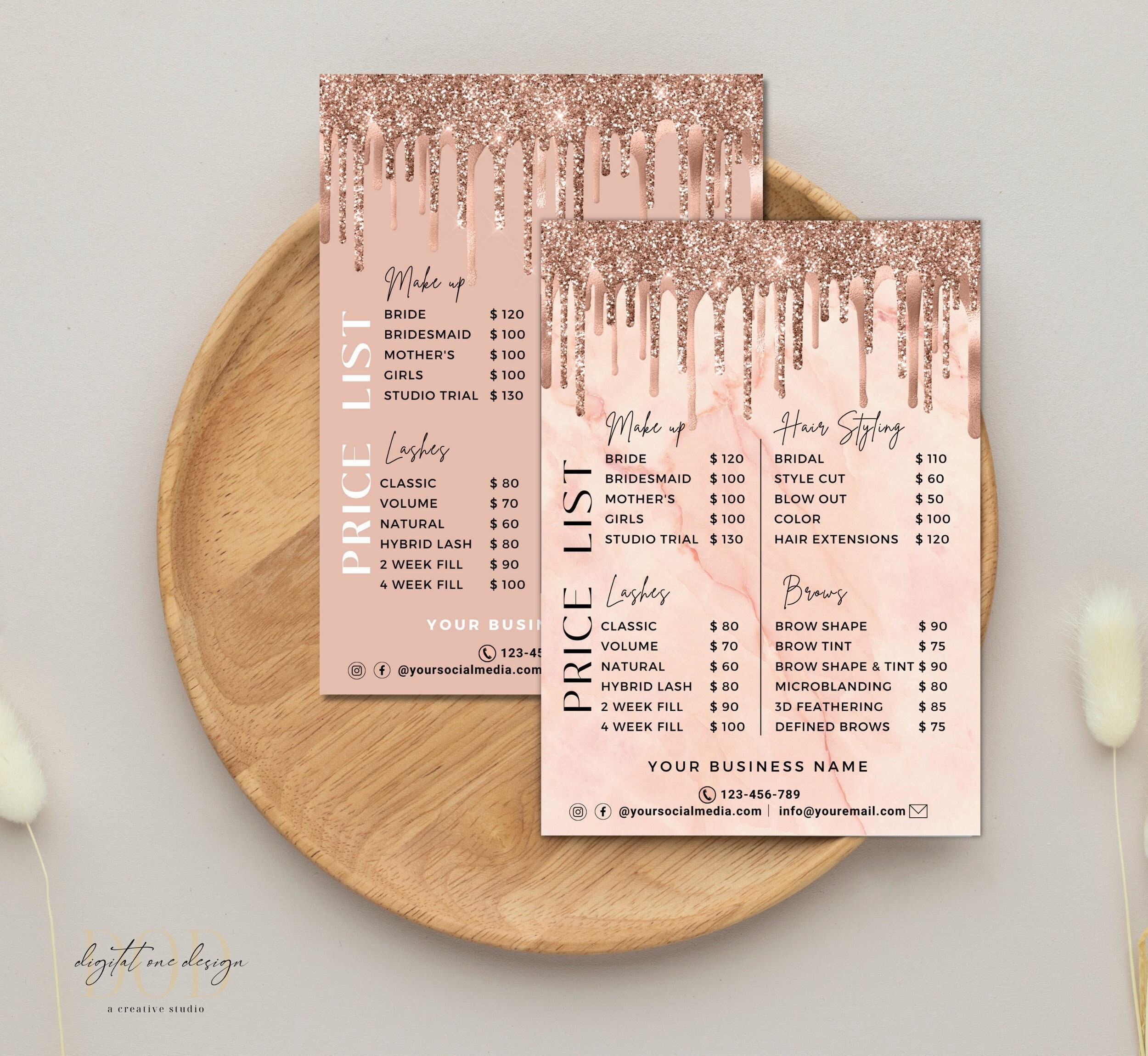Beauty Price List Template Editable, Makeup Artist Price List, Pricing ...