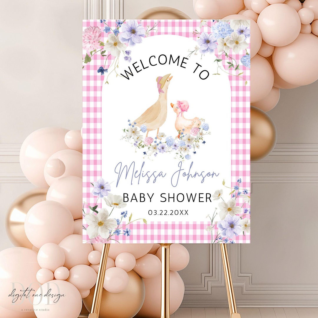 Adorable Goose Theme Baby Shower Welcome Sign, Goose Baby Shower Sign ...