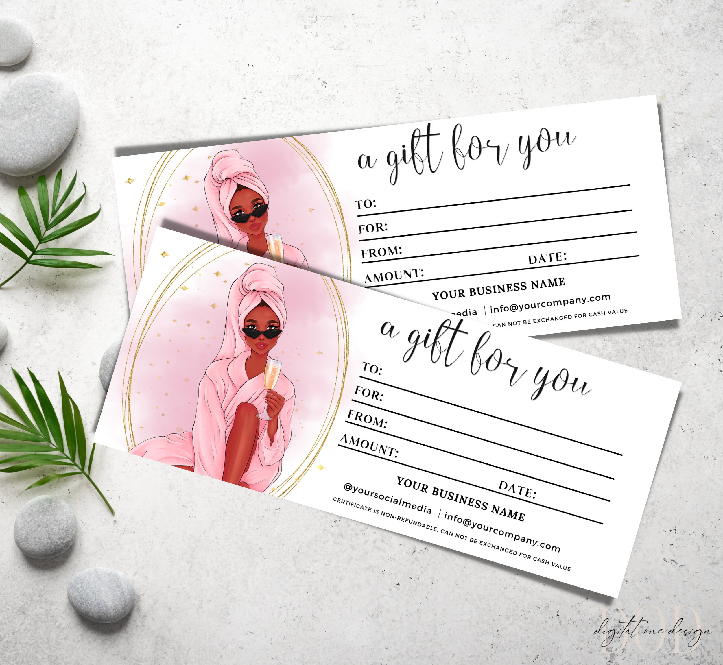 Luxury Spa Gift Certificate Printable Template, A Gift for You, Perfect ...