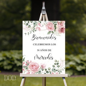 Spanish Birthday Welcome Sign, Printable Welcome Poster for Party Decor ...
