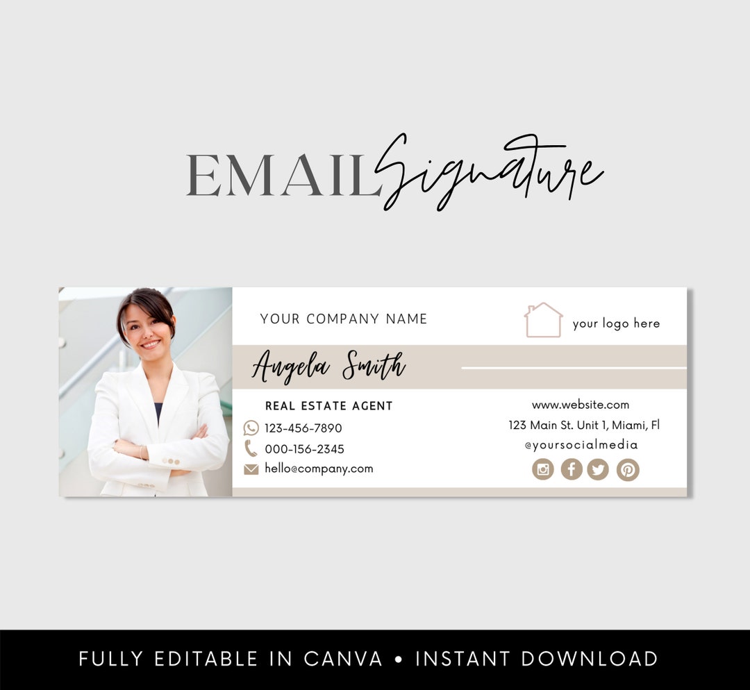 Email Signature Logo, Business Email Signature, Edit Yoursel, Digital ...