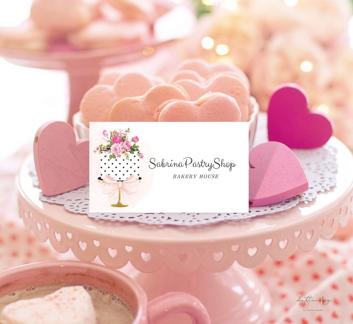 Bakery Business Card Template, Editable Business Card Canva, Dessert ...