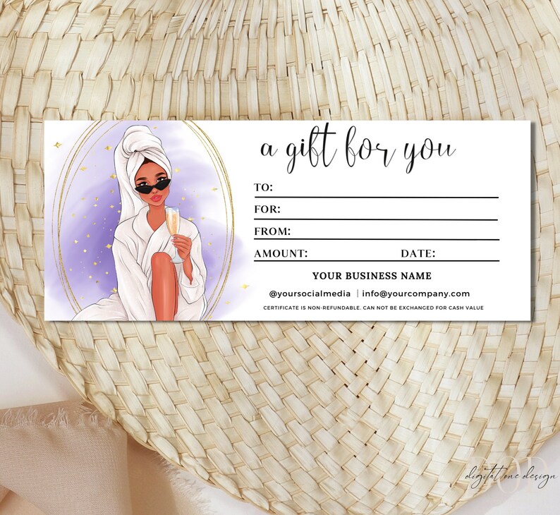 Luxury Spa Day Gift Voucher Spa Gift Certificate Template - Etsy