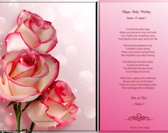 Ruby Wedding Poem - Etsy UK