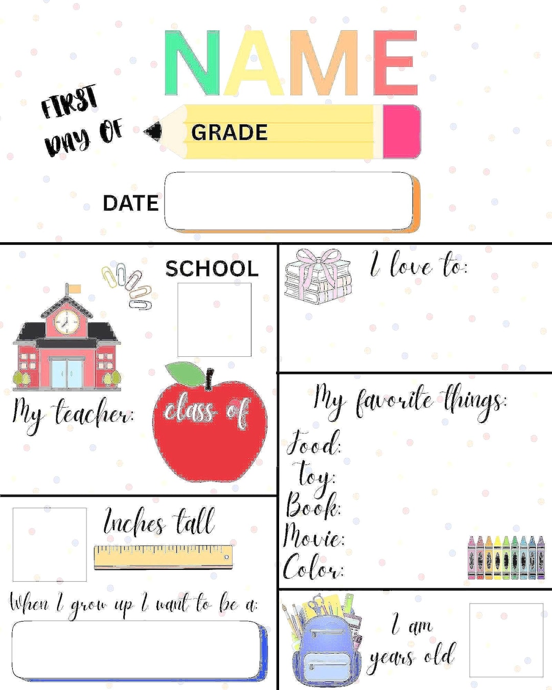 Personalized School Board Design Editable in Canva With a Free Account ...