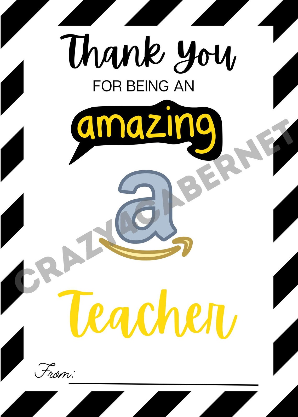 Printable Bundle Teacher Appreciation Gift Card Holder, Gift Card ...