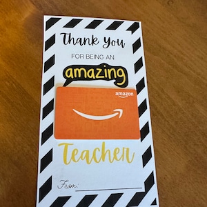 Printable Bundle Teacher Appreciation Gift Card Holder, Gift Card ...