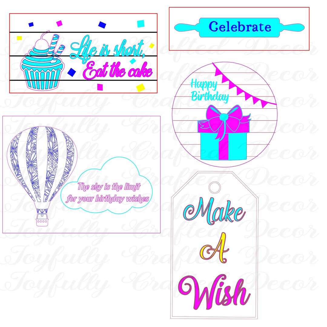 Birthday Tier Tray SVG, Birthday Cupcake Tier Tray Digital File ...