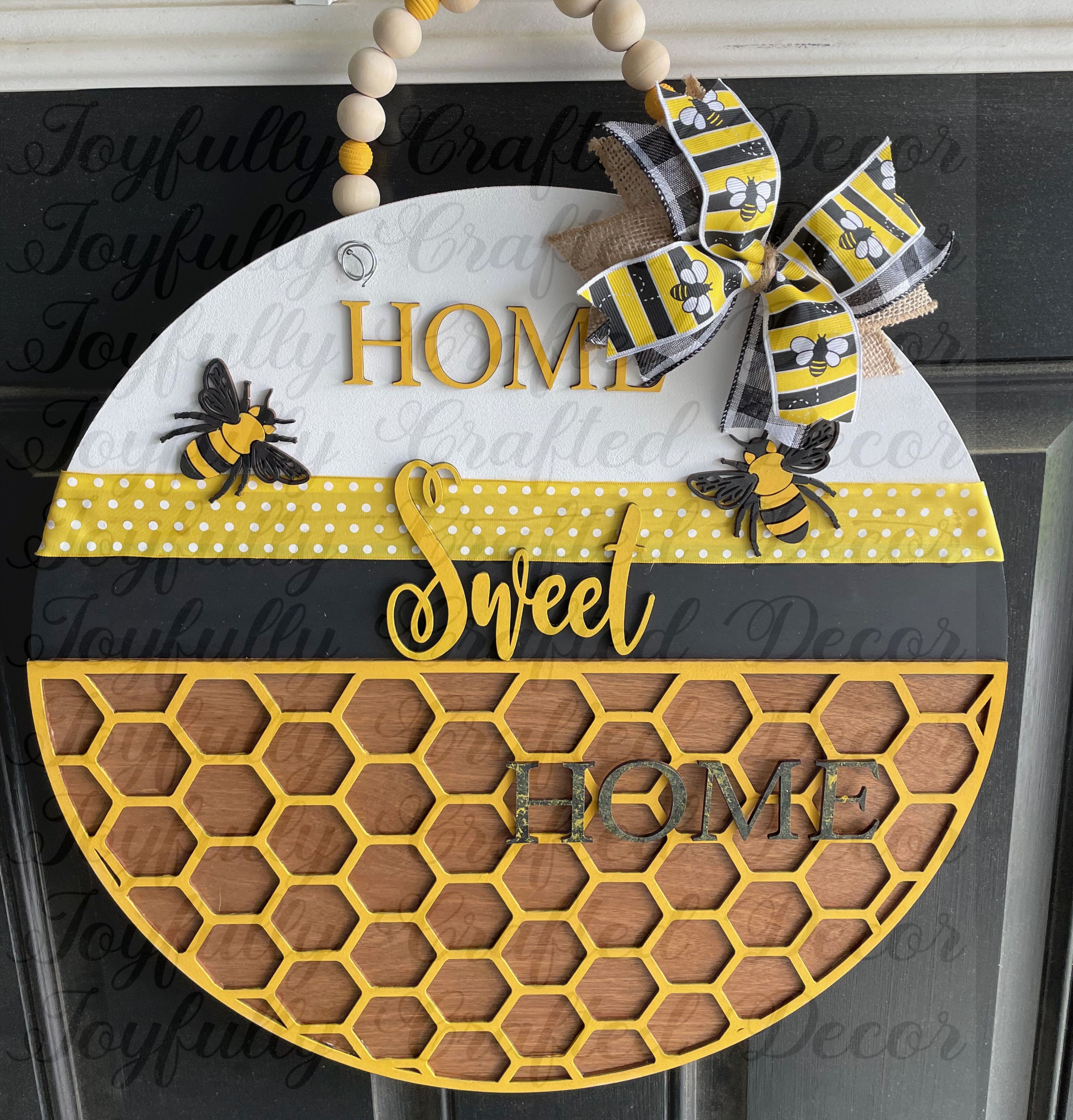 Bee Honeycomb Digital Design, Spring Bee Design, Home Sweet Home Bee ...