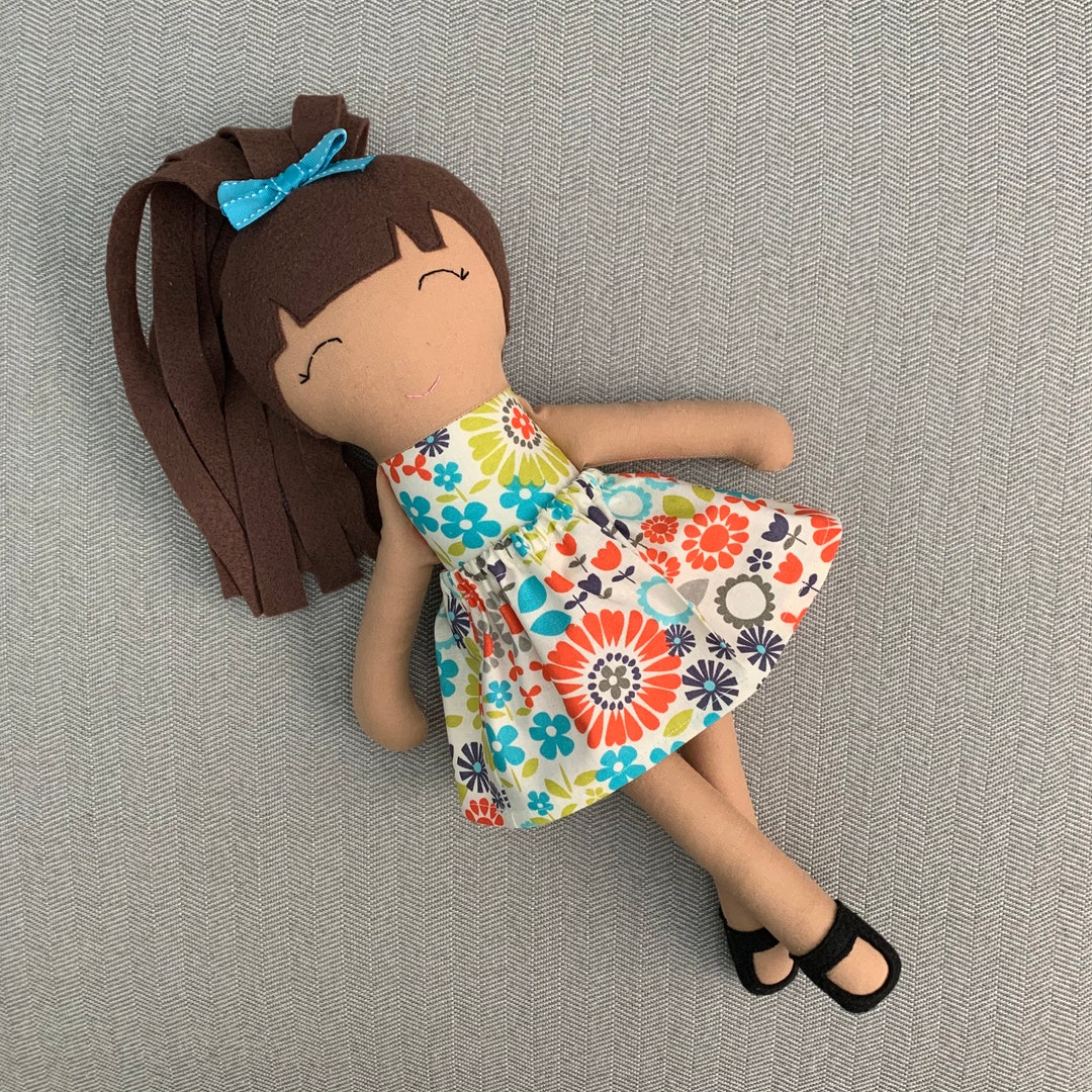 Brown Skinned Doll, POC Doll, Dark Skinned Fabric Doll, Modern Rag Doll ...