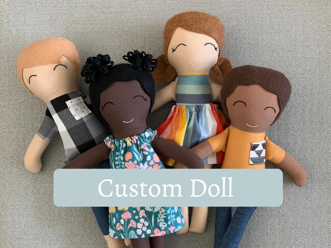Custom Cloth Doll, Mixed Race, Brown Skinned, OOAK 17-inch - Etsy