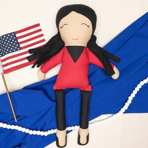 AOC Alexandria Ocasio-cortez Doll, Embroidered Plush Stuffed Doll - Etsy