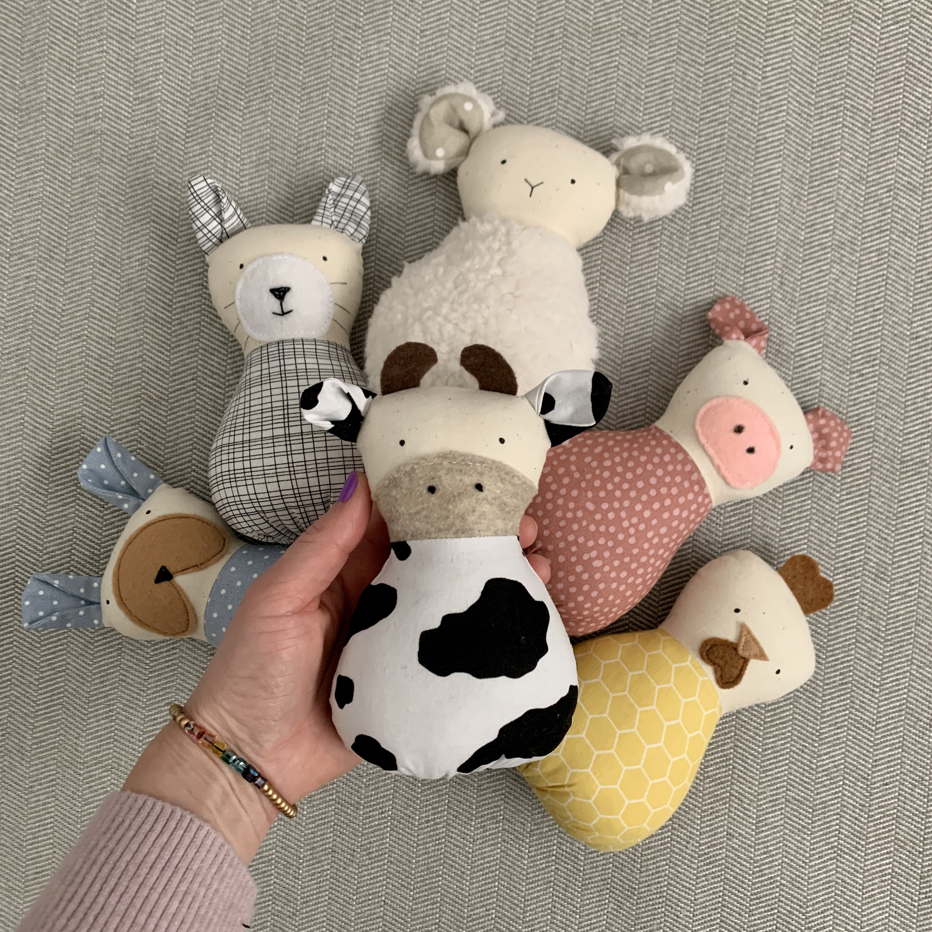 Handmade Cloth Farm Animal Plushies, Barnyard Nursery Decor - Etsy
