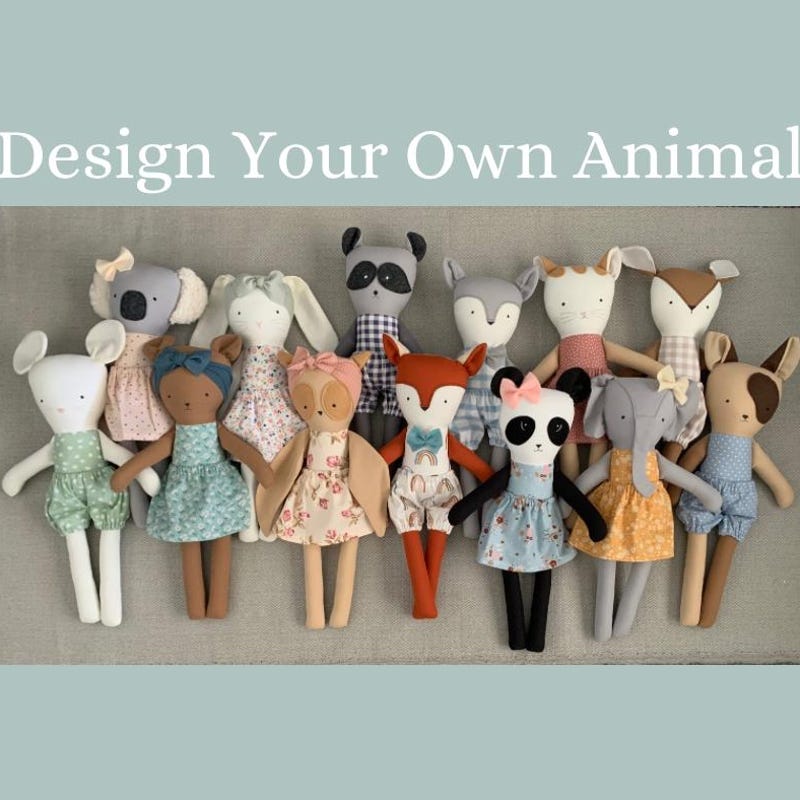 Animal Character Doll - Etsy Australia