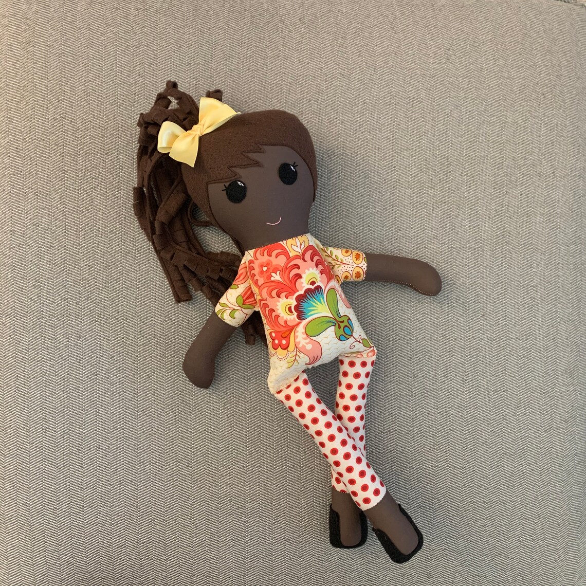 Brown Skinned Doll POC Doll Dark Skinned Fabric Doll Black | Etsy