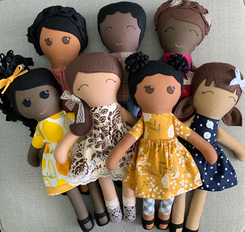 Brown Skinned Doll, POC Doll, Dark Skinned Fabric Doll, Black Doll ...