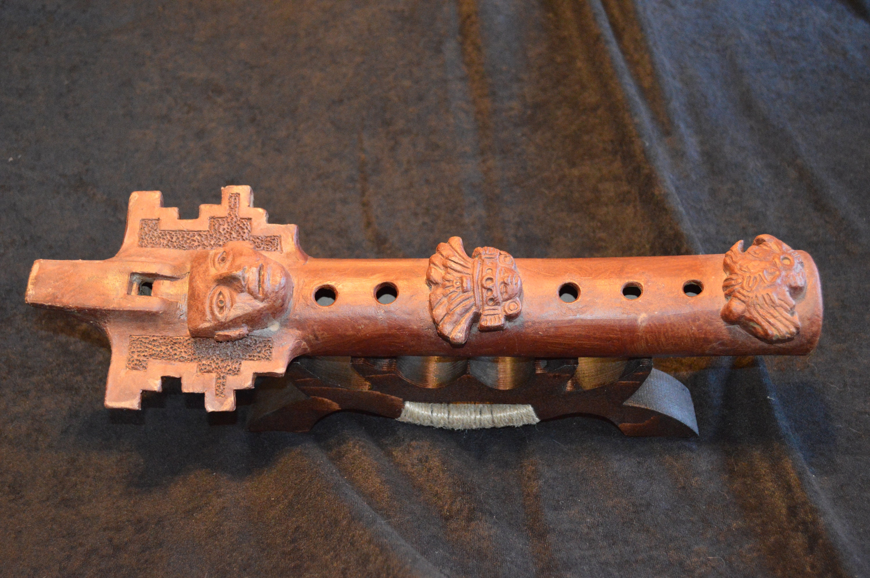 Spectacular Pre-columbian Native American Clay Flute by the Late Master ...