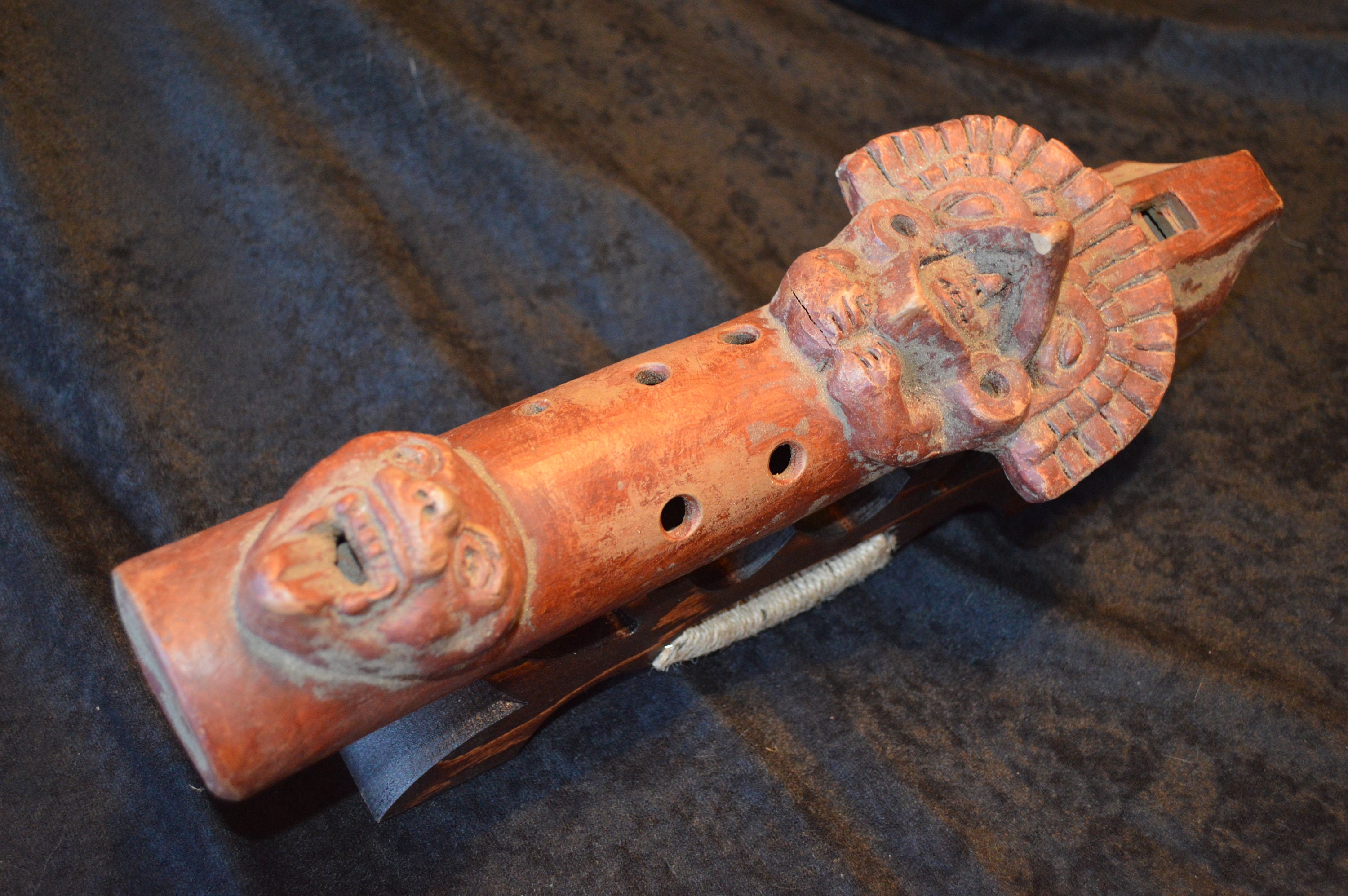 Spectacular Pre-columbian Native American Clay Flute by the Late Master ...