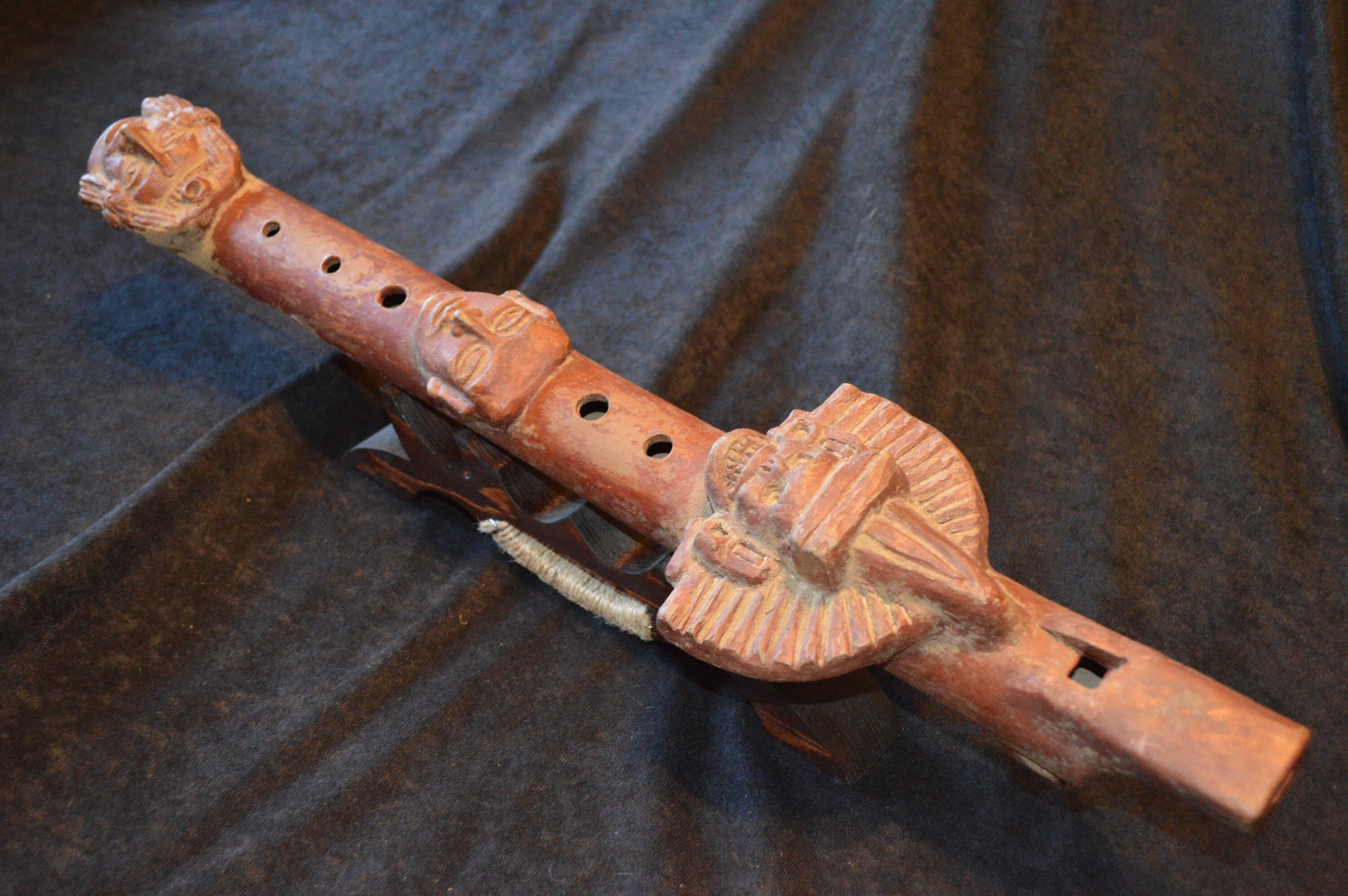 Spectacular Pre-columbian Native American Clay Flute by the Late Master ...