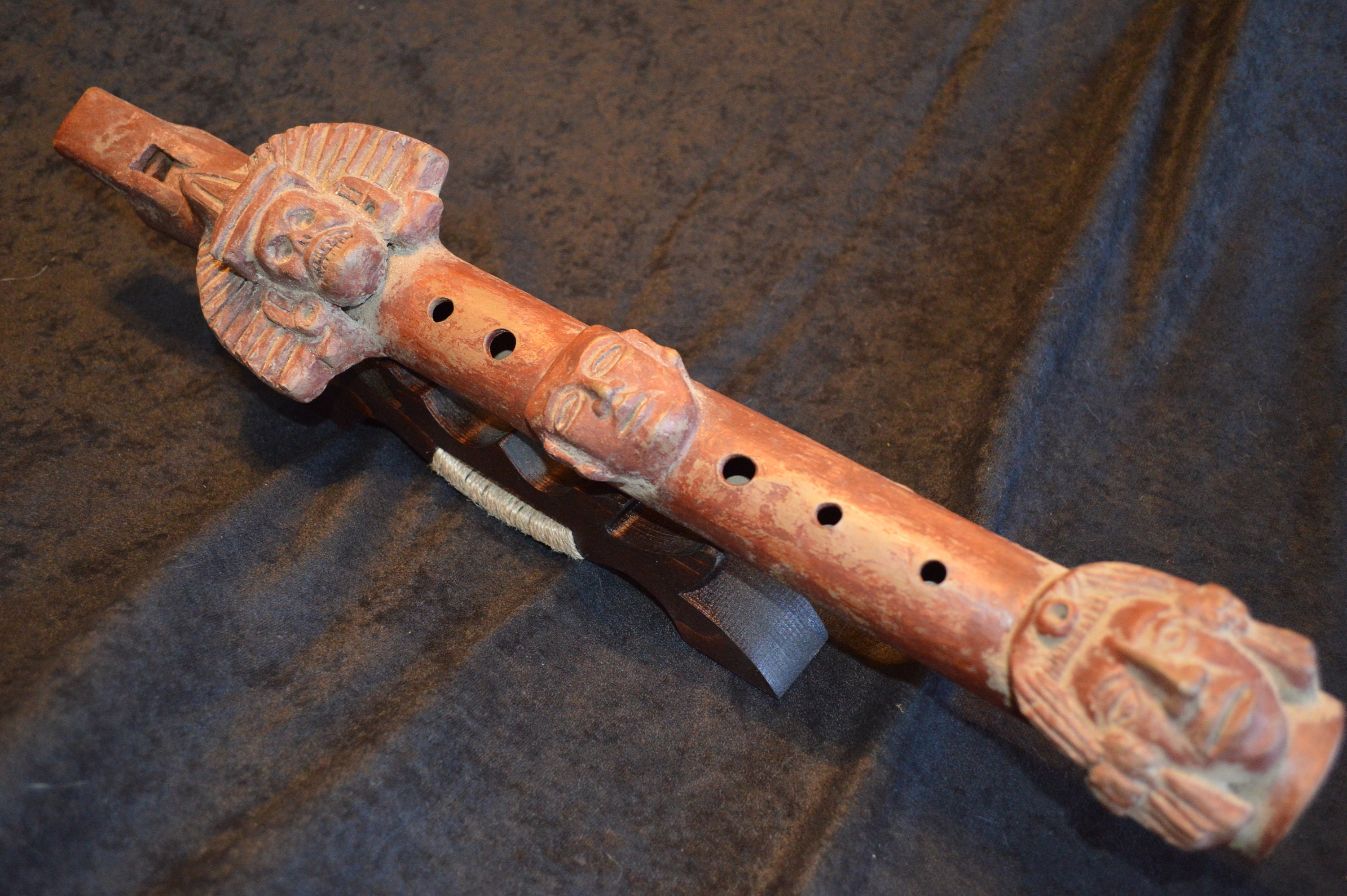 Spectacular Pre-columbian Native American Clay Flute by the Late Master ...