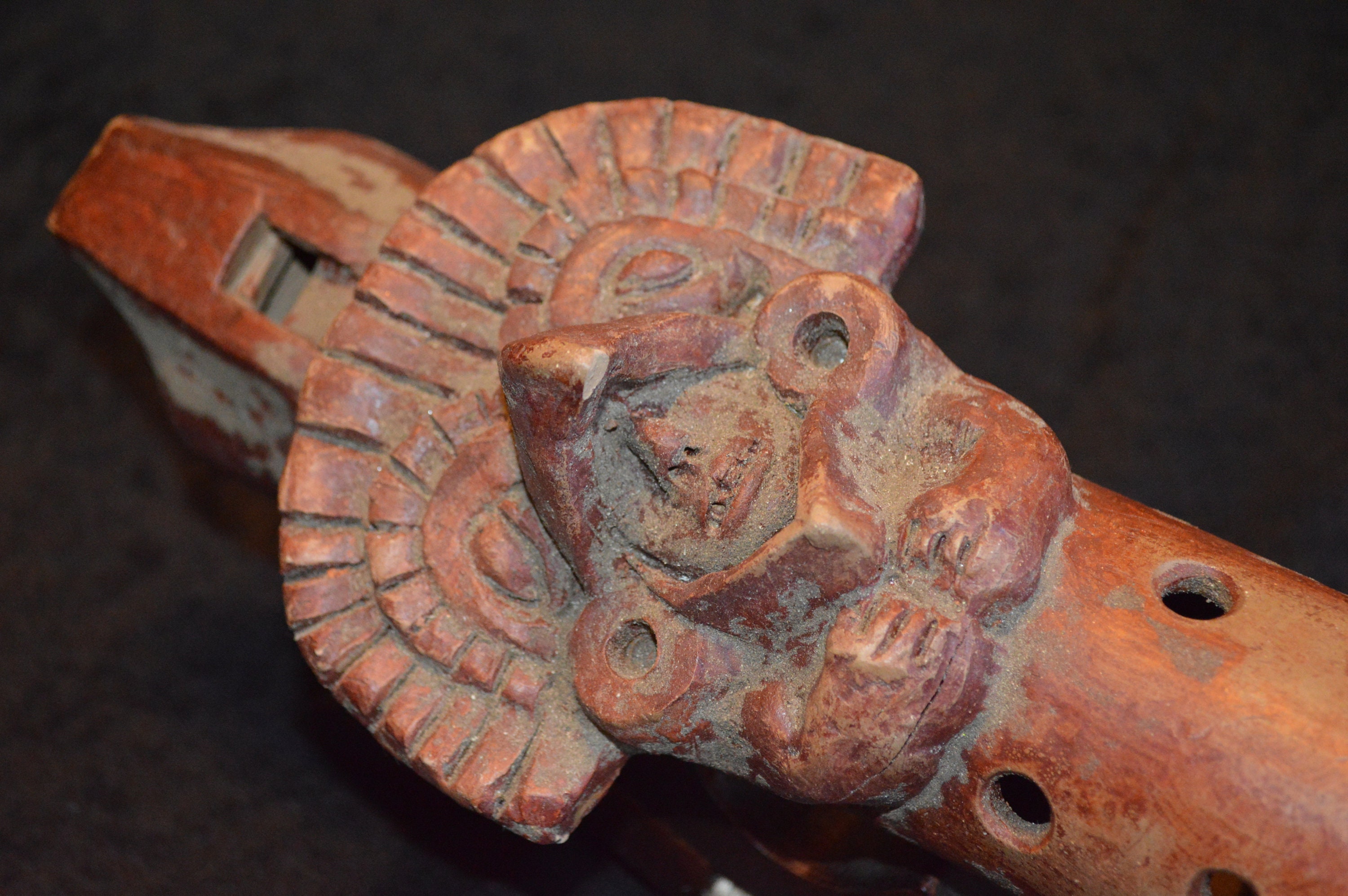 Spectacular Pre-columbian Native American Clay Flute by the Late Master ...