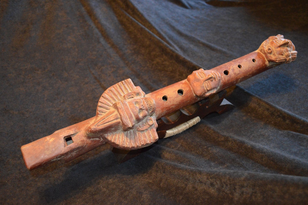Spectacular Pre-columbian Native American Clay Flute by the Late Master ...