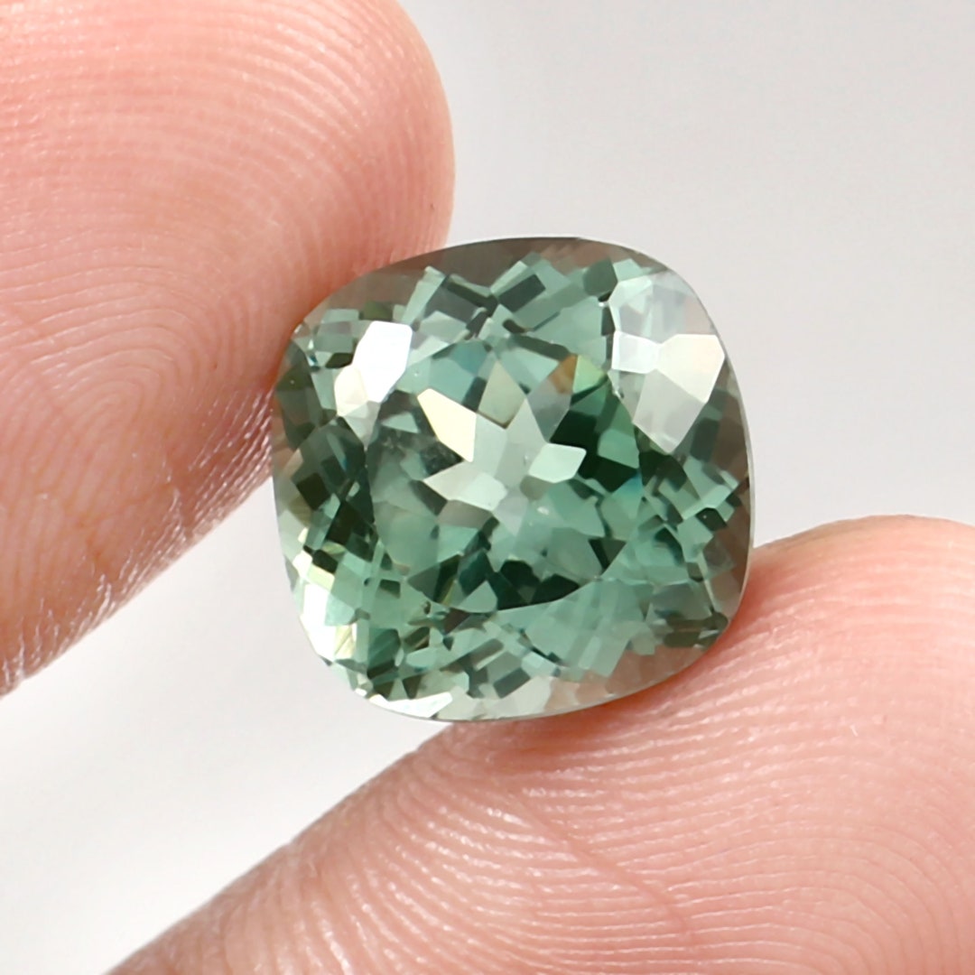 AAA 10x10 MM Flawless Ceylon Green Spinel Loose Cushion Gemstone Cut ...