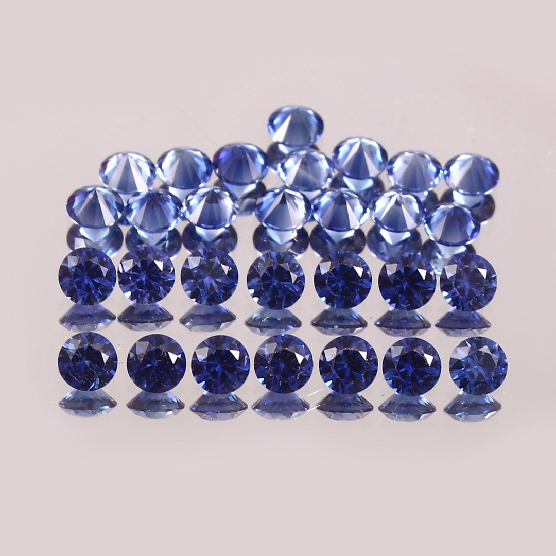 3x3 MM Ceylon Blue Sapphire: Round Diamond Cut Gemstone Lot - Etsy