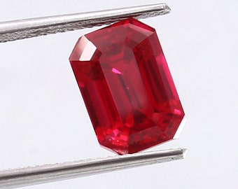AAA Flawless Blood Red Mozambique Ruby Loose Radiant Cut Gemstone ...