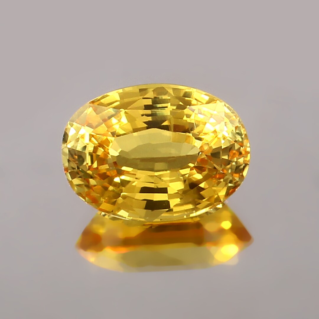 AAA Flawless Ceylon Yellow Sapphire Oval Loose Gemstone Cut, Fine ...