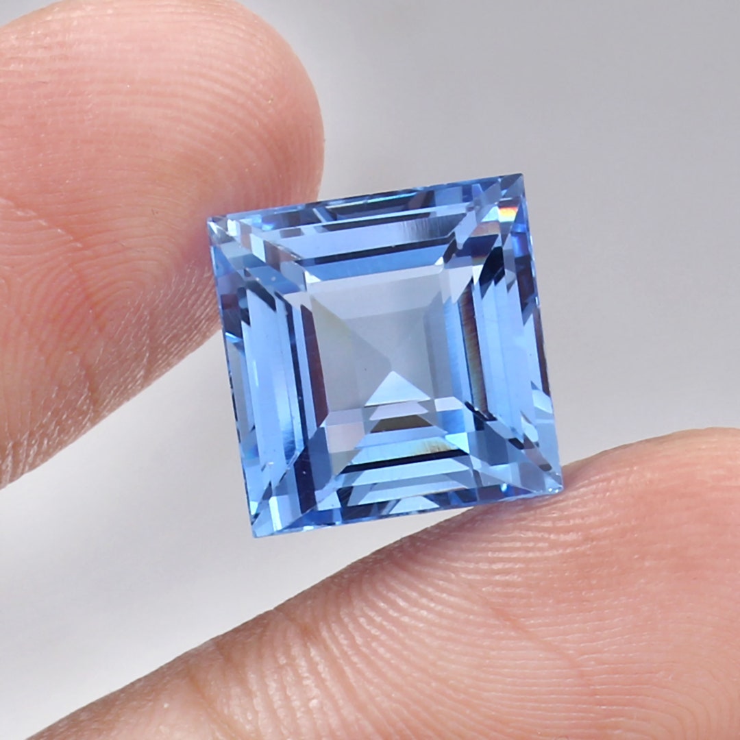 AAA 8x8 MM Flawless Ceylon Blue Spinel Square Loose Gemstone Cut, Fine ...
