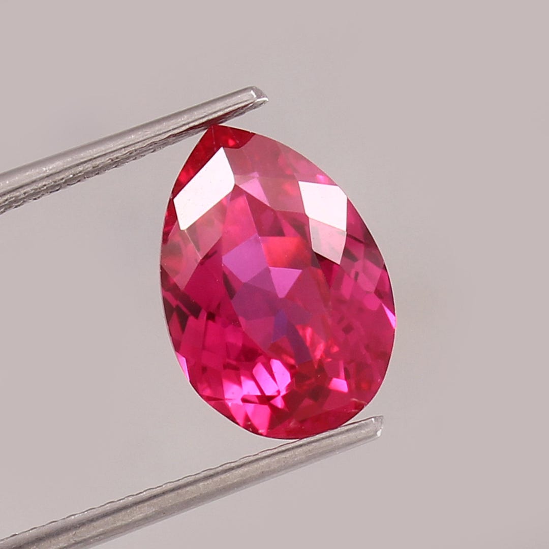 AAA Flawless Pinkish Red Burma Ruby Loose Pear Cut Gemstone, Fine ...