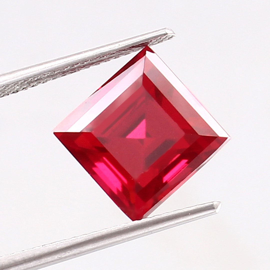 AAA Flawless Blood Red Mozambique Ruby Loose Square Gemstone Cut ...