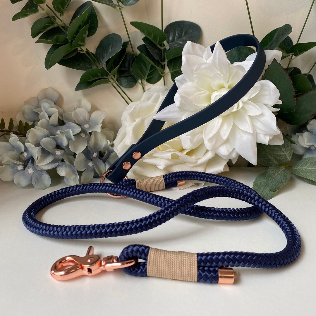 Navy Blue Paracord Dog Lead Navy Blue Rope Lead Custom Made Dog Lead ...